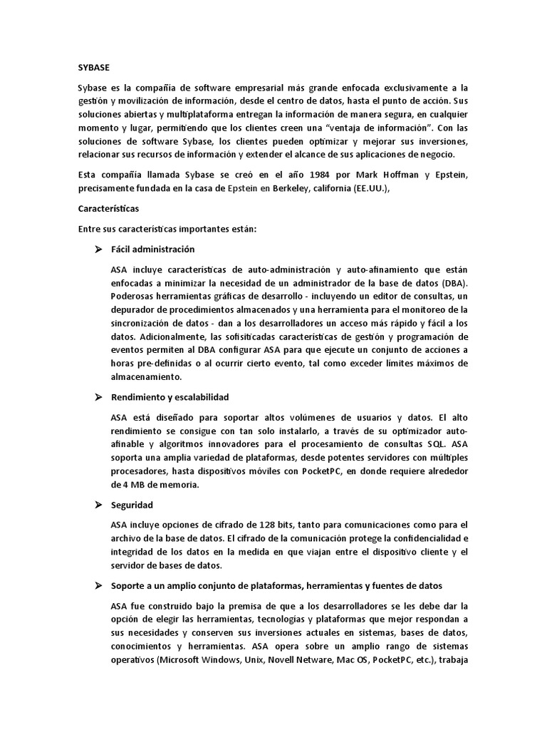 Sybase | PDF | .NET Framework | Informática