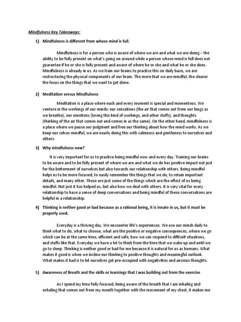 Understanding Mindfulness Benefits | PDF | Mindfulness | Thought