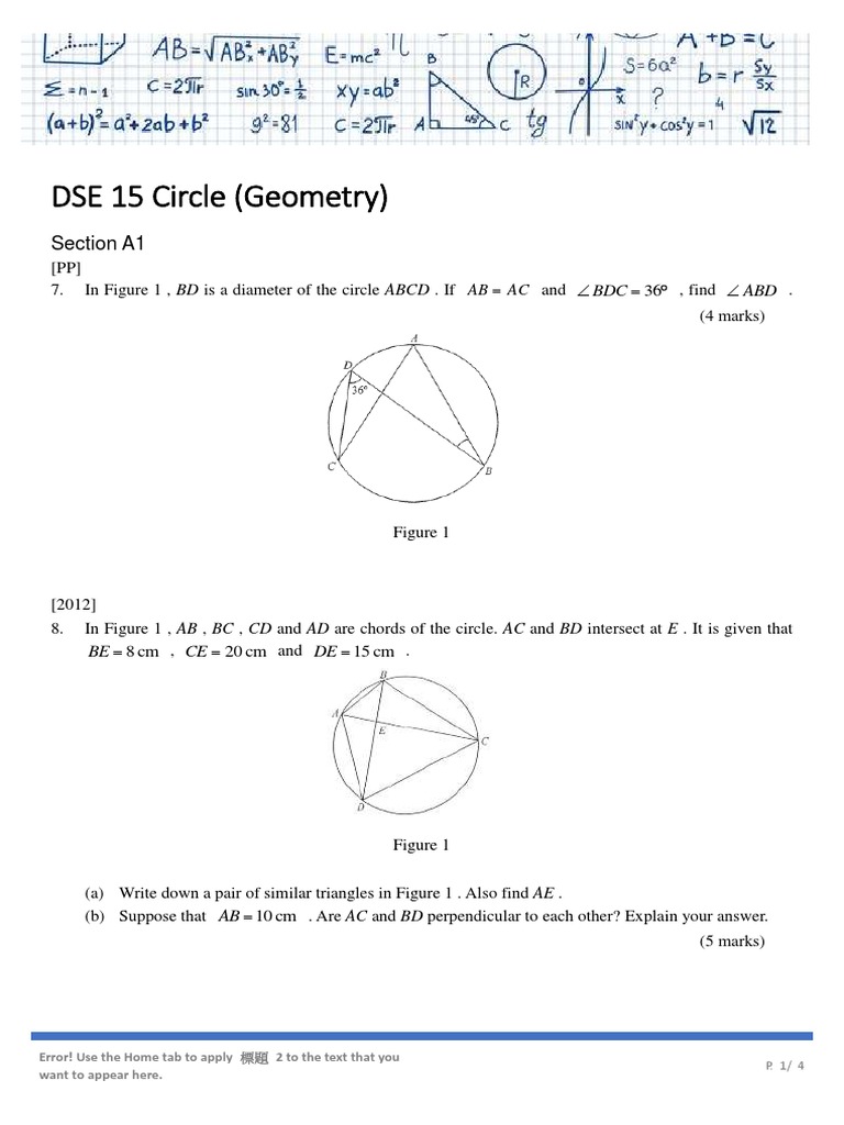 DSE 15 Circles | PDF | Circle | Area