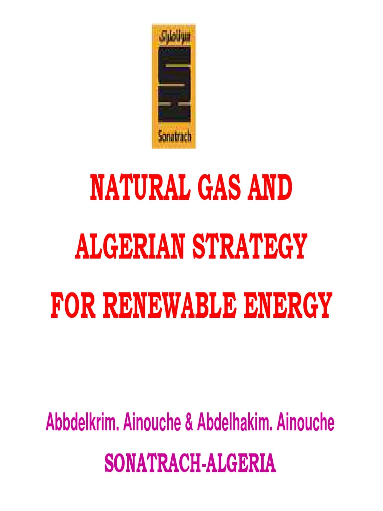 Natural Gas and Algerian Strategy For Renewable Energy | PDF Natural Gas and Algerian Strategy For Renewable Energy | PDF