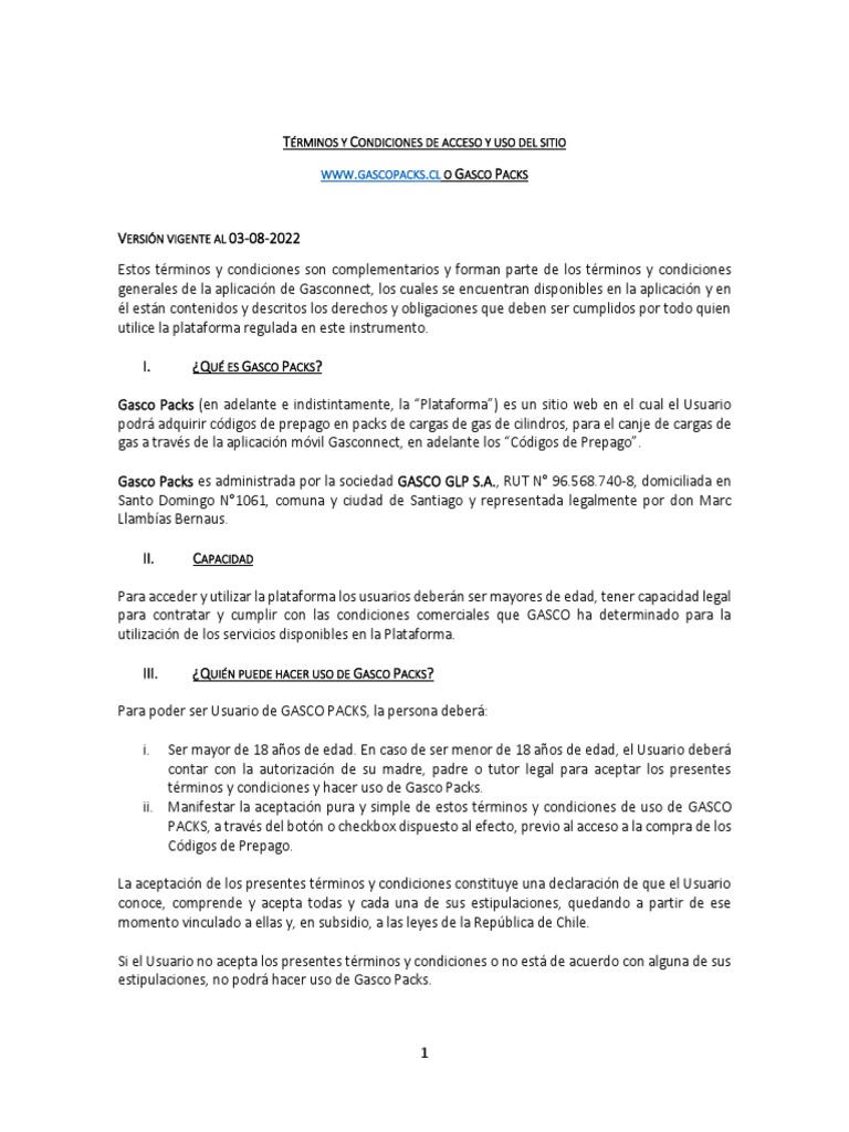 Terminos y Condiciones | PDF | Informática | Software de la aplicacion