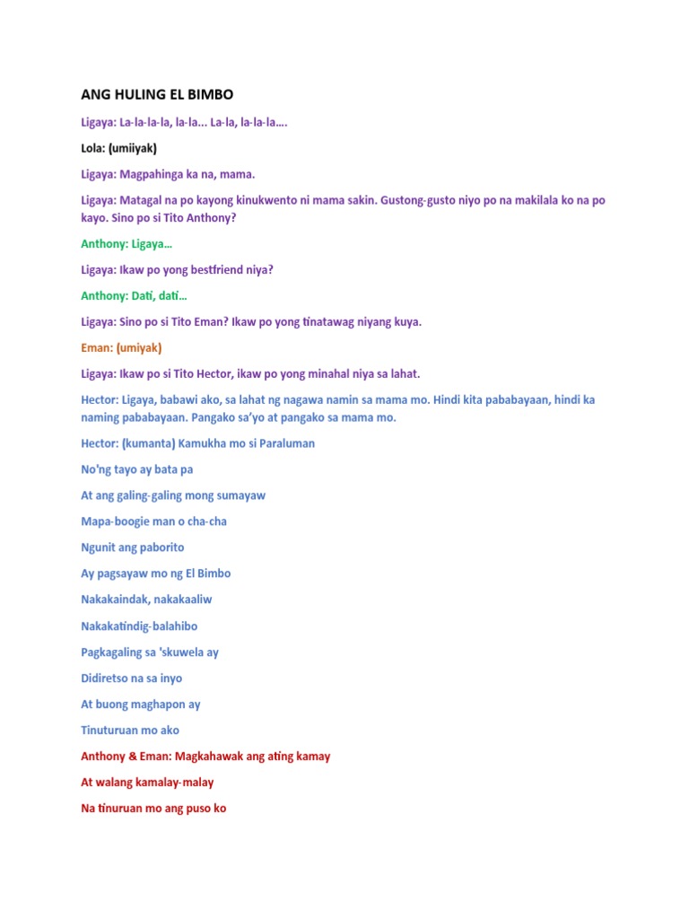 ANG HULING EL BIMBO Script | PDF