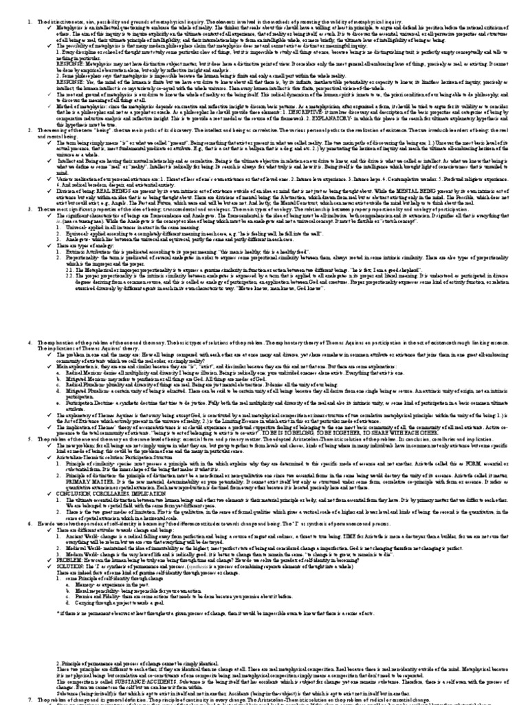 Metaphysics Oral Exam | PDF | Metaphysics | Causality