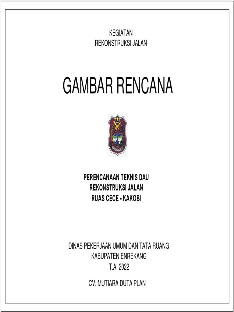 Rencana Rekonstruksi Jalan Cece-Kakobi | PDF