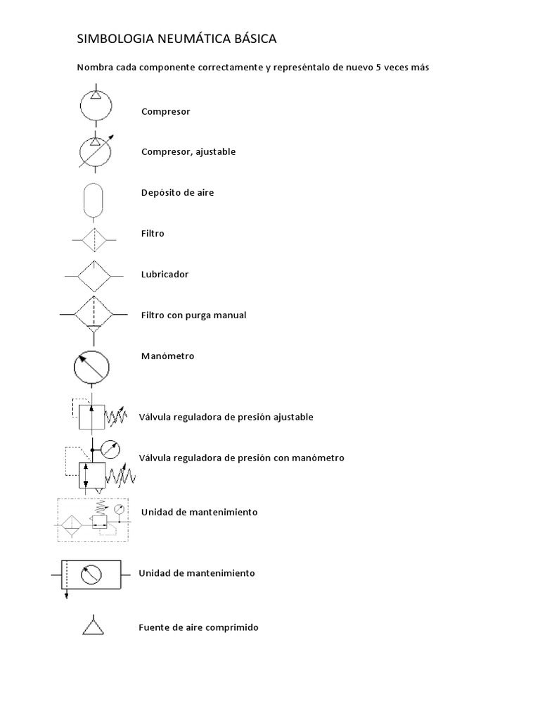 Simbologia Neumatica Resuelto | PDF | Equipo | Tecnologías de gas