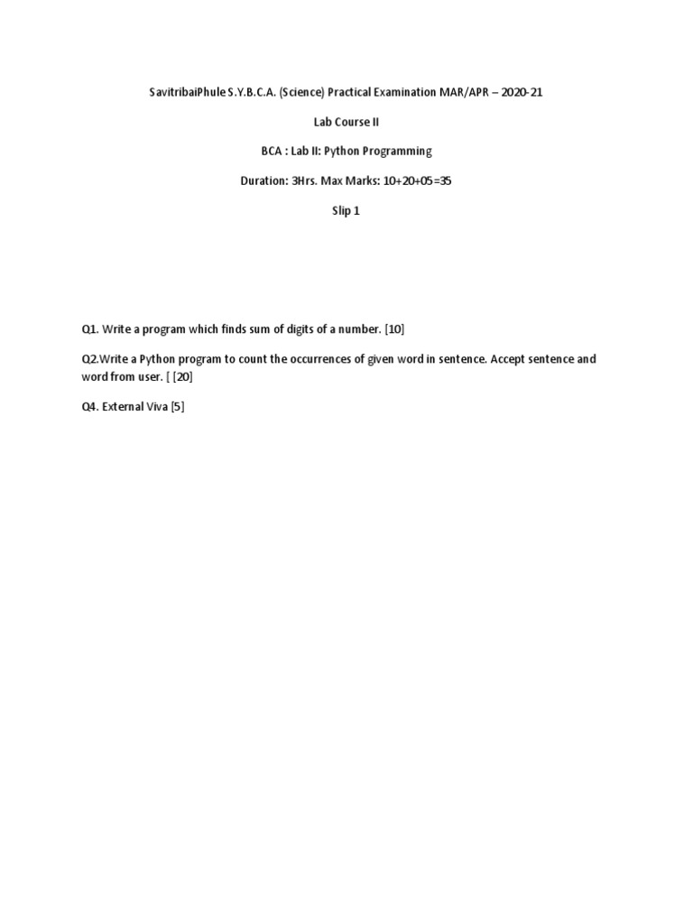 Python Slips | PDF | String (Computer Science) | Python (Programming ... Python Slips | PDF | String (Computer Science) | Python (Programming ...