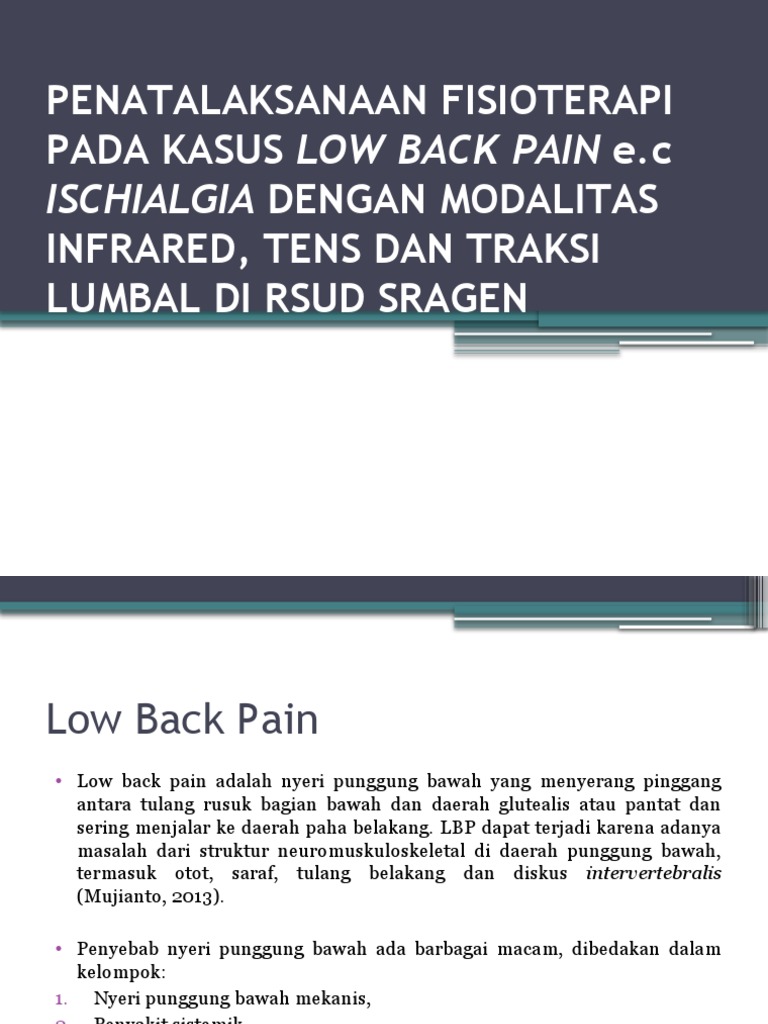 Fisioterapi Low Back Pain dan Ischialgia | PDF