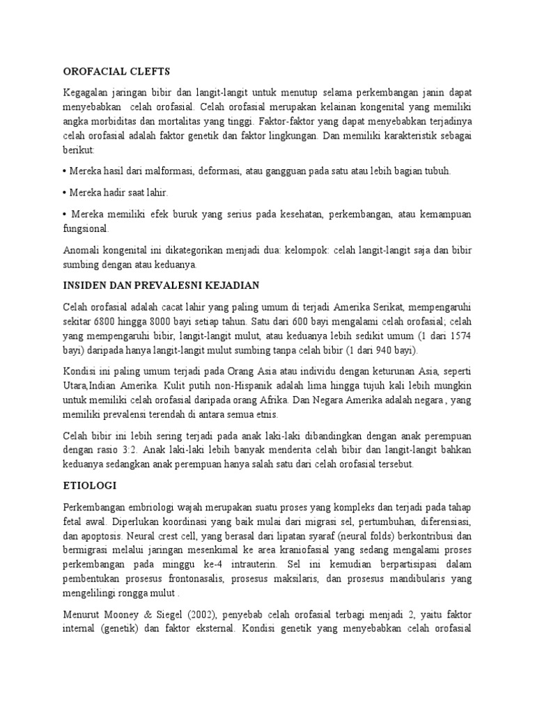 Orofacial Clefts | PDF