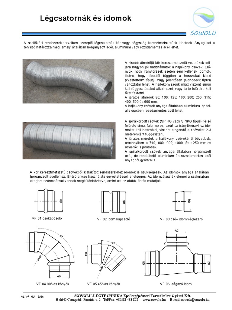 Adoc - Pub - Legcsatornak Es Idomok | PDF
