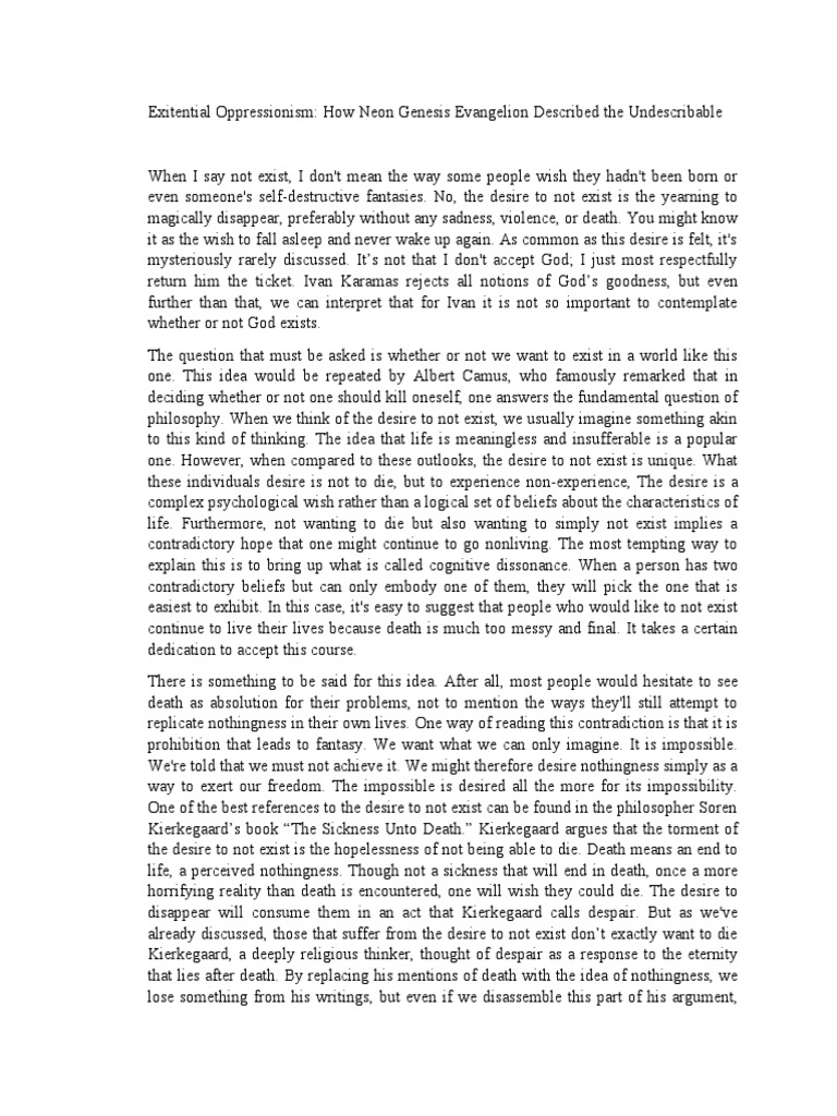 Exitential Oppressionism - How Neon Genesis Evangelion Described The ...