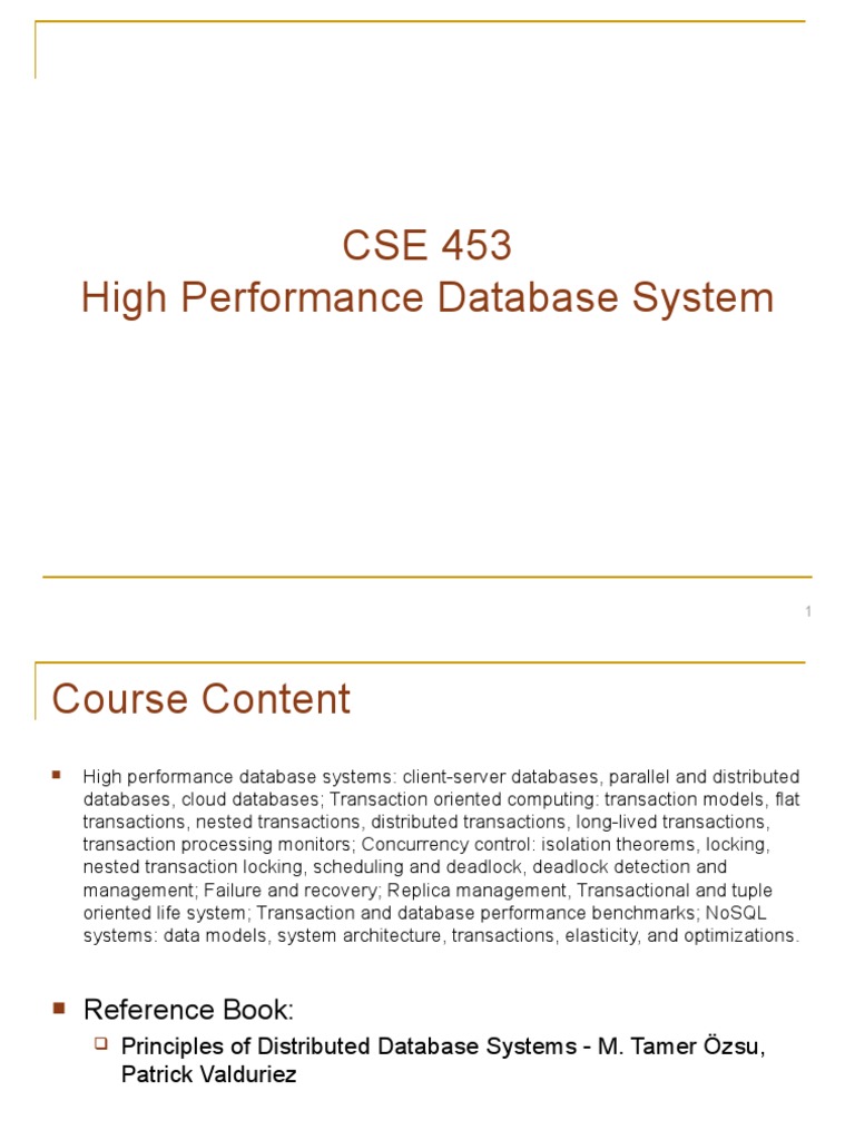 CSE 453 Slide 1 | PDF | Databases | Replication (Computing)