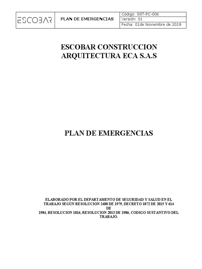 Plan de Emergencias GHT | PDF | Incendios | Riesgo