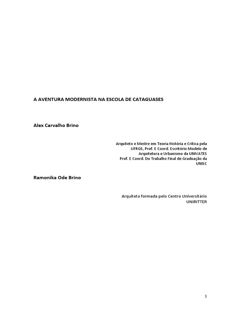 BRINO, Alex de Carvalho - BRINO, Ramonika Ode. Aventura Modernista em ...