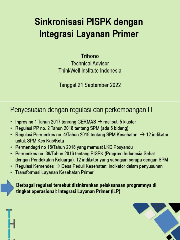 Sinkronisasi PISPK Dengan Integrasi Layanan Primer | PDF