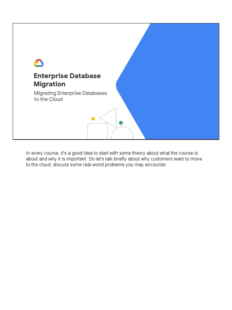 01-Migrating Enterprise Databases To The Cloud | PDF | Cloud Computing | Databases