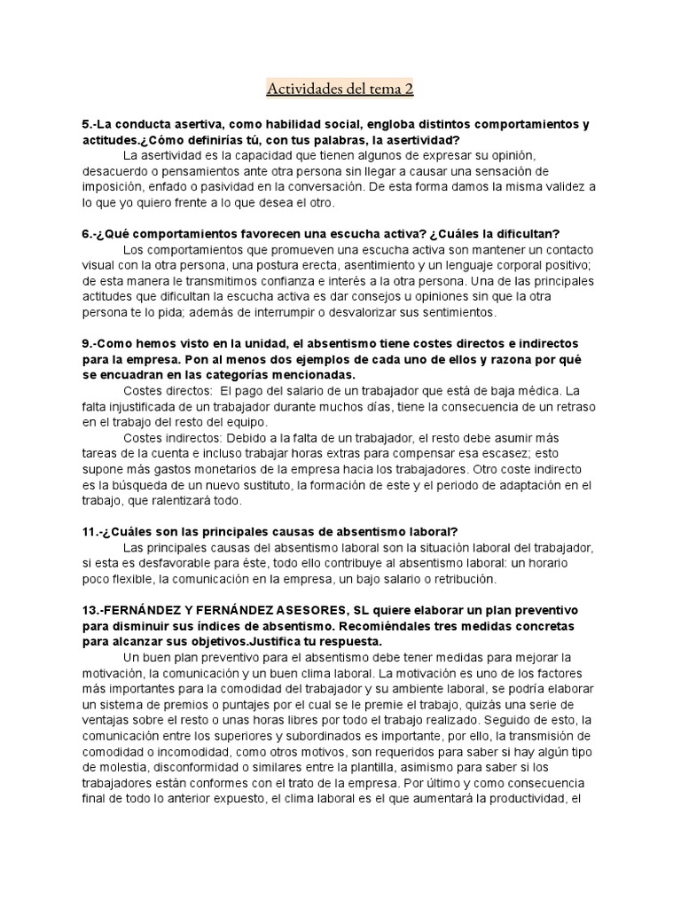 Tarea RCB Tema 2 | PDF