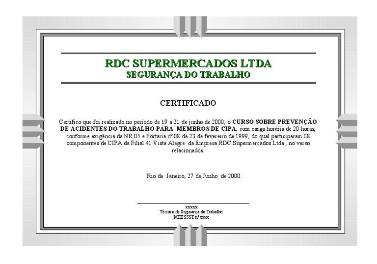 Certificado de Cipa | PDF | Negocios | Finanzas y dinero