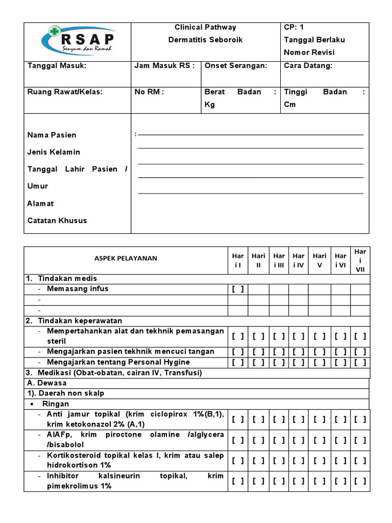 Clinical Pathway Dermatitis Seboroik 2 | PDF