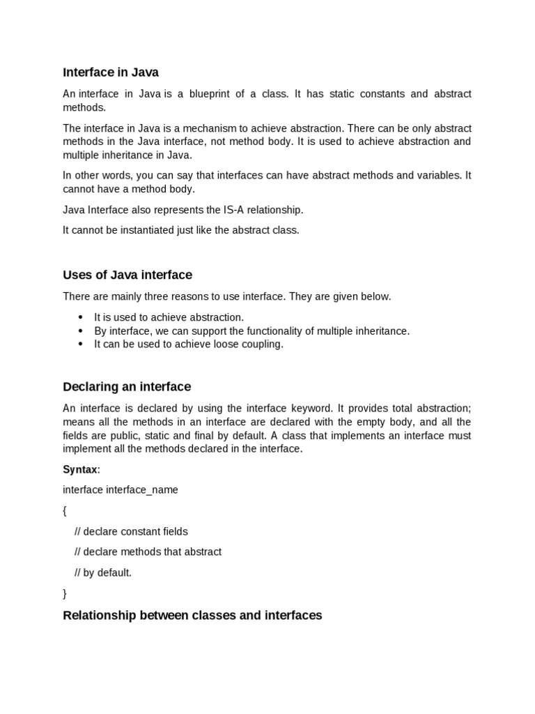 Interface And Abstract Class Pdf Class Computer Programming Method Computer Programming