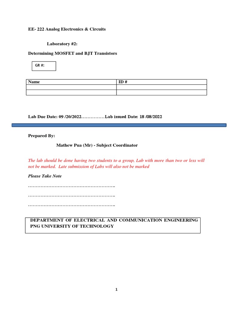 Determining the Input and Output Characteristics of a Common Base Transistor Configuration ...