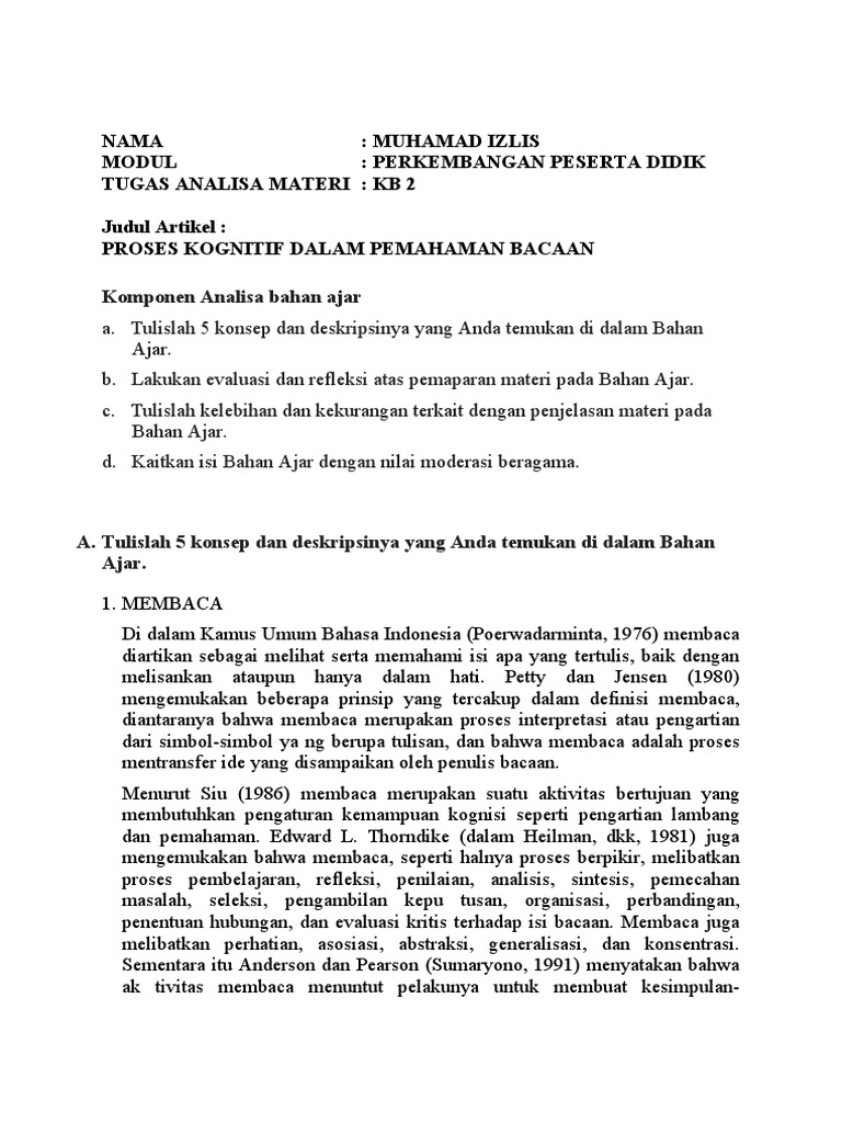 Analisa KB 2 Modul 1 | PDF