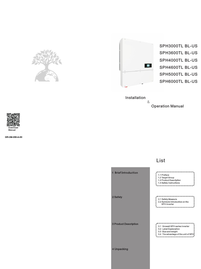 Growatt SPH3000-6000 User Manual | PDF | Photovoltaics | Electrical ...