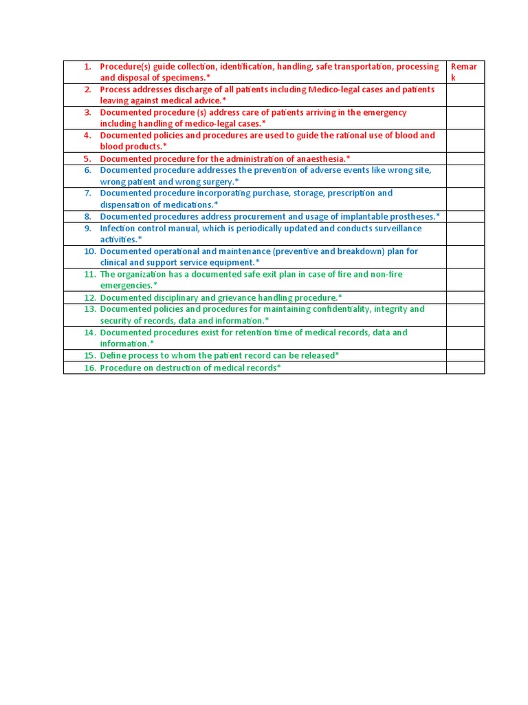 0 List of Procedures | PDF | Science & Mathematics