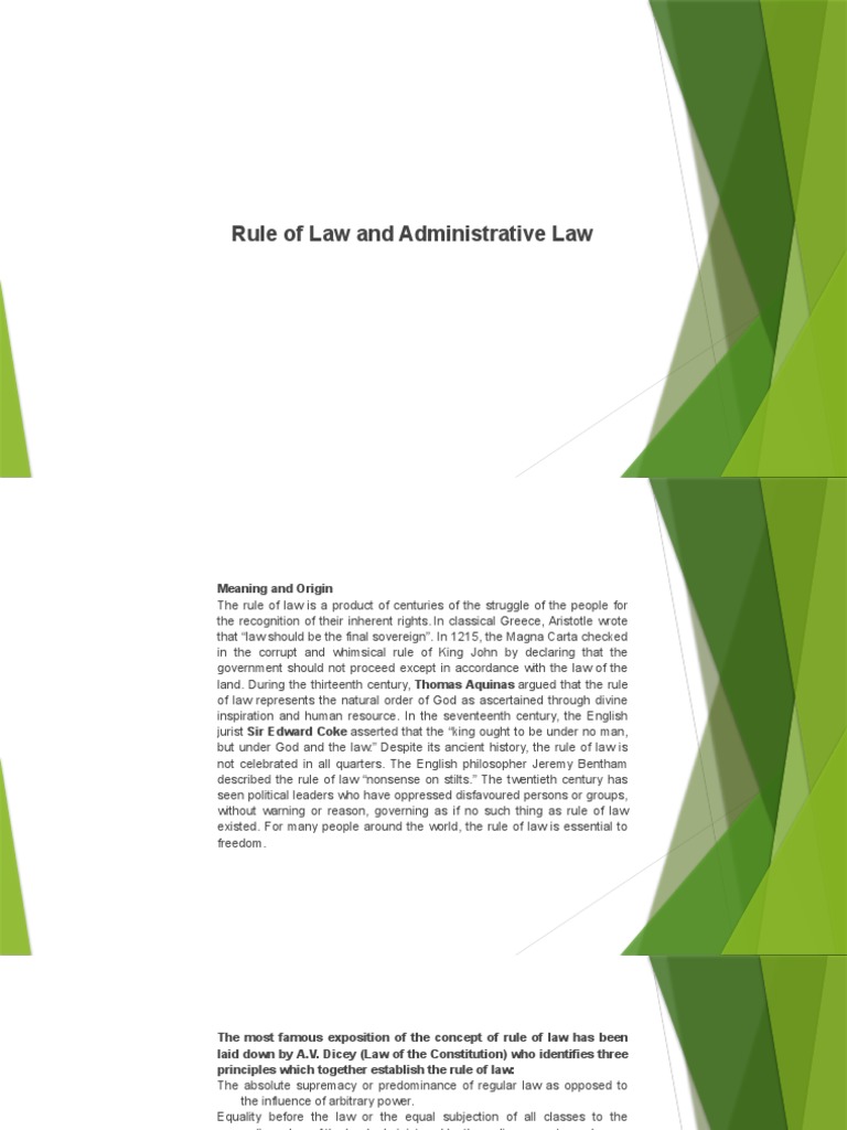 Rule of Law and Administrative Law | PDF | Rule Of Law | Constitution