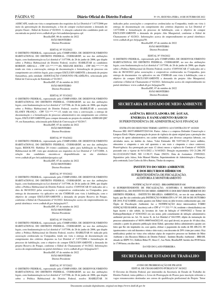 Dodf 191 10-10-2022 Integra-92-94 | PDF Dodf 191 10-10-2022 Integra-92-94 | PDF