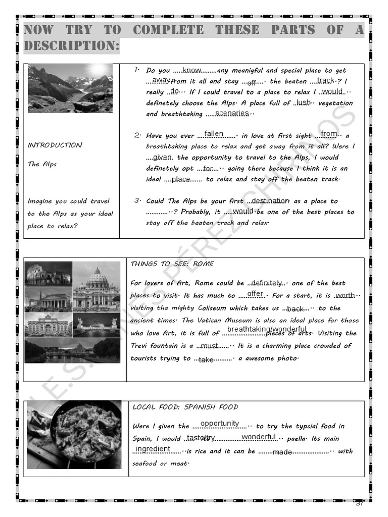 Exercises Descriptive Essay KEYS WB | Descargar gratis PDF | Lisbon