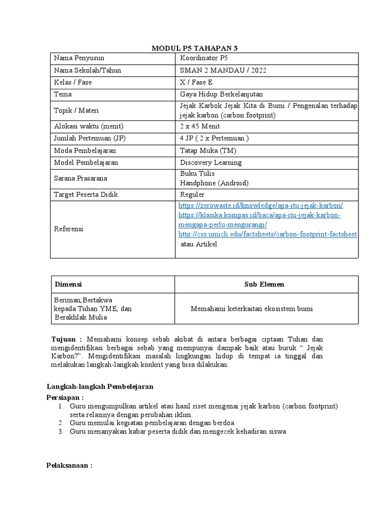 Modul P5 Tahapan 3 | PDF