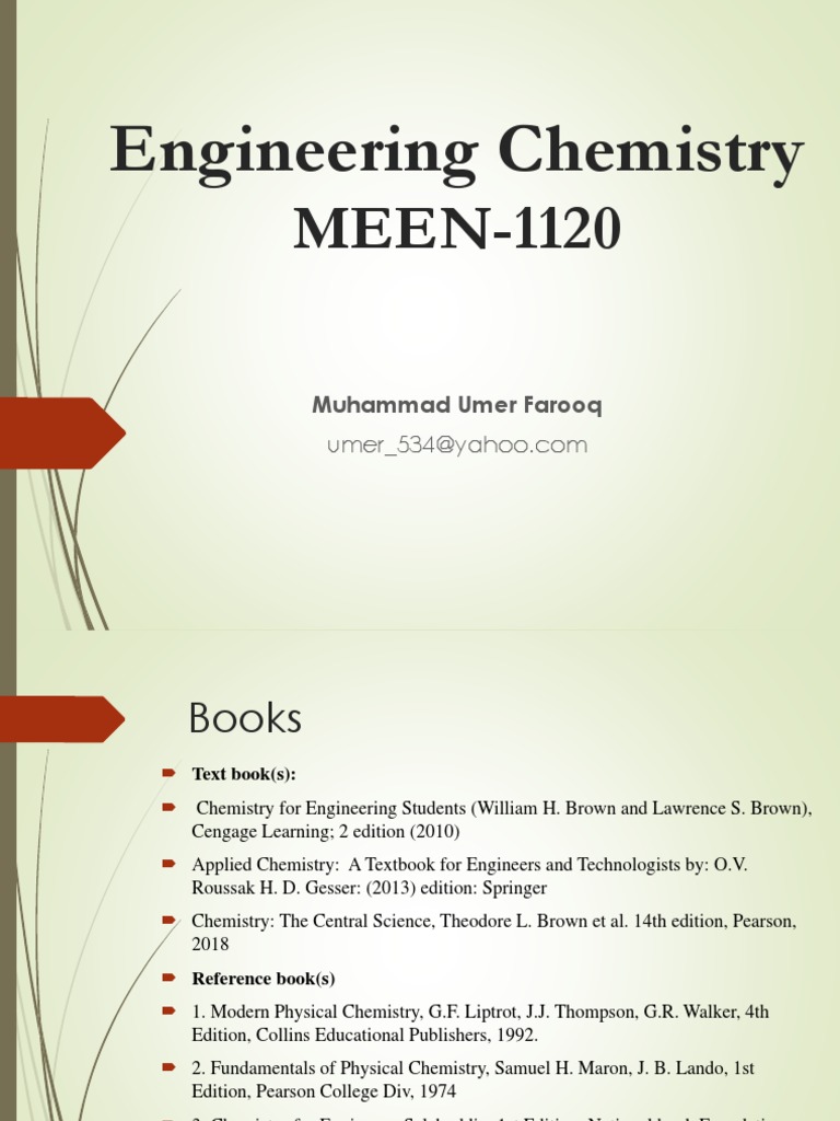 Engineering Chemistry Complete Lecture in One File | PDF | Chemical ...