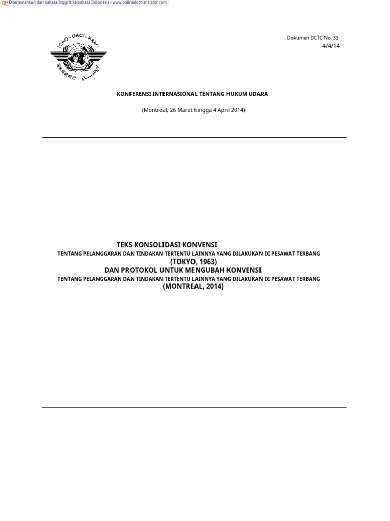 Consolidated Text 1963 Tokyo Convention-2014 Montreal Protocol ENG - En ...
