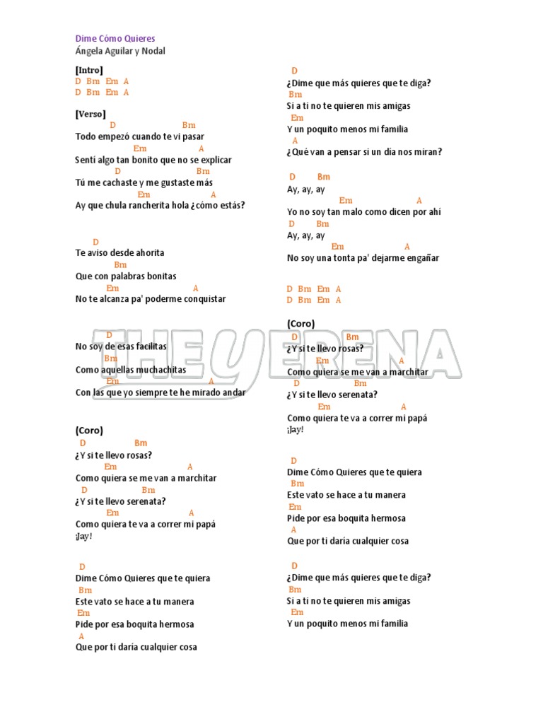 Dime Cómo Quieres - Ángela Aguilar y Nodal | PDF