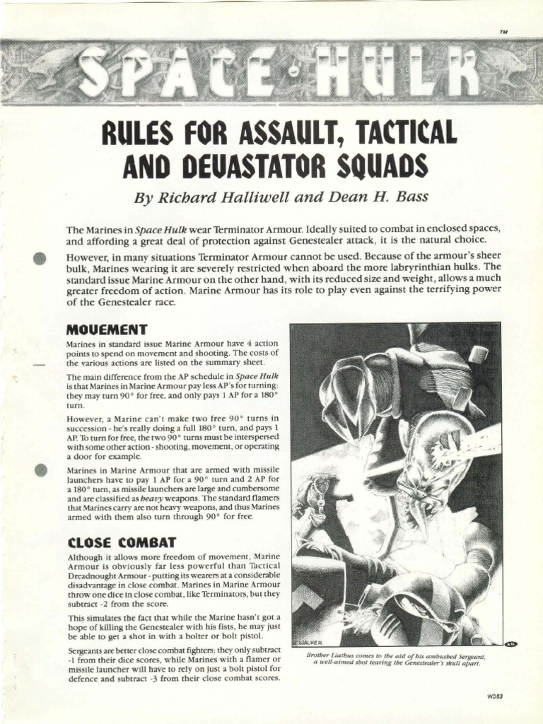 Space Hulk - Rules For Space Marines (Incl Tile & Counters White Dwarf ...