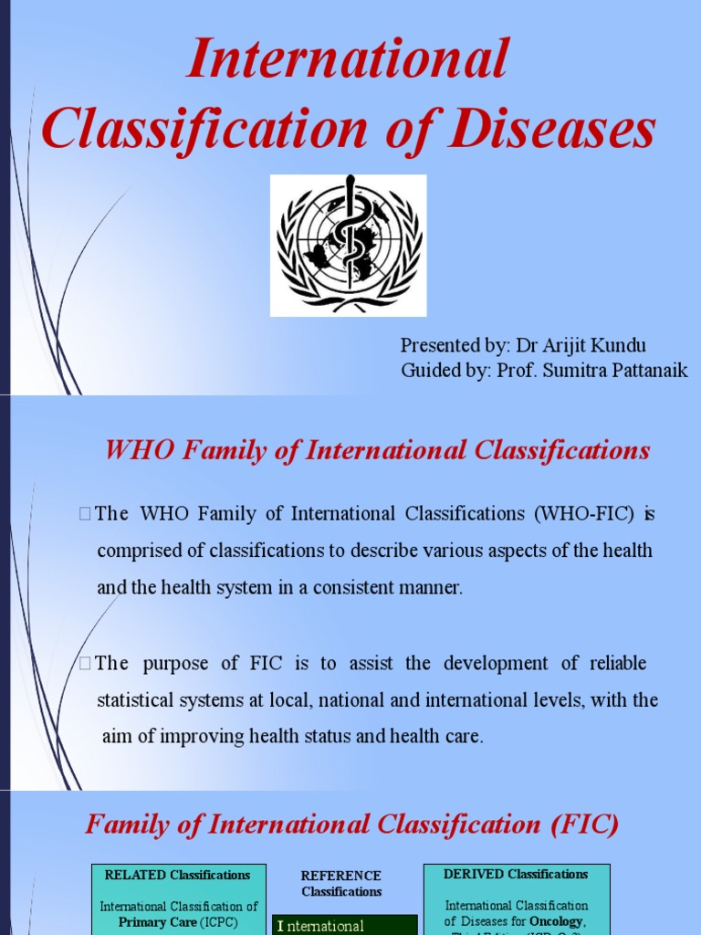 International Classification of Diseases: Presented By: DR Arijit Kundu ...