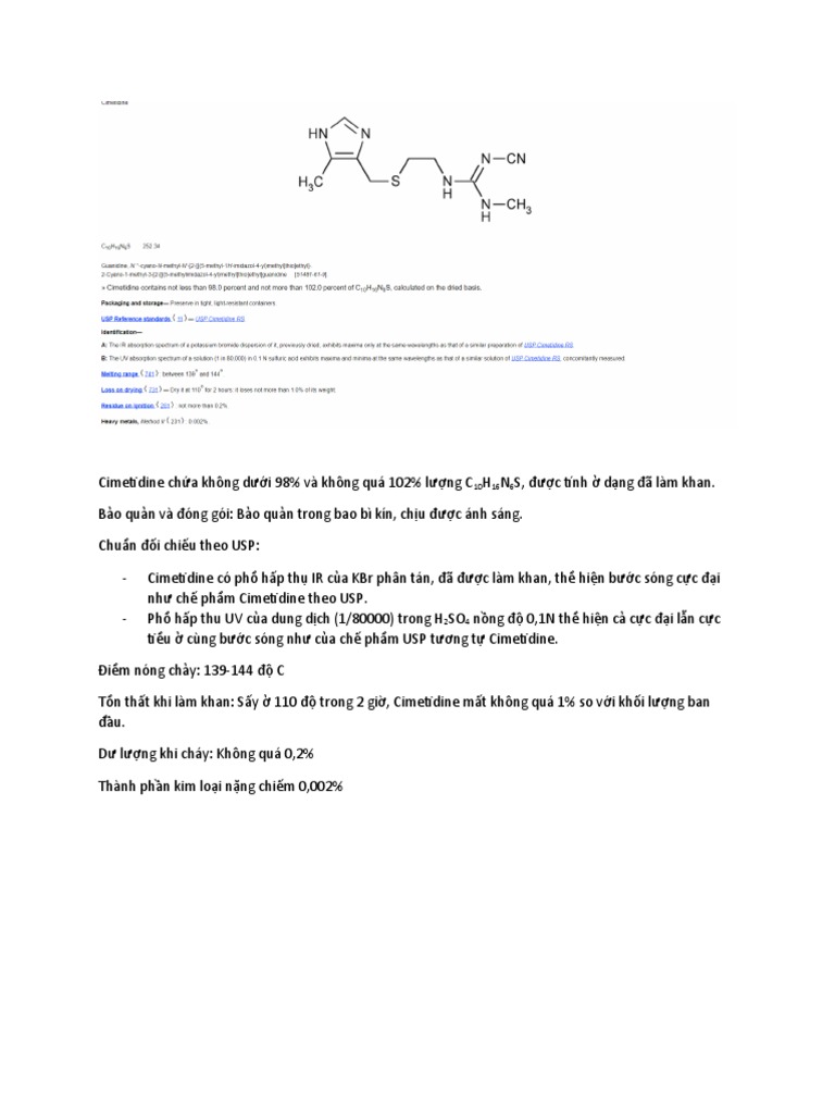 Cimetidine USP | PDF