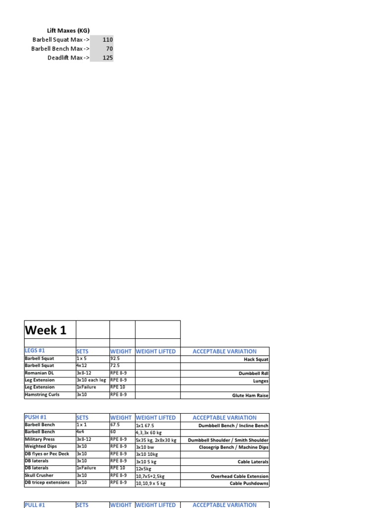 PPL Programme - Kopie | PDF | Physical Exercise | Recreation