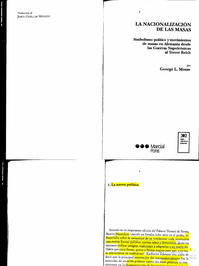 Mosse George La Nacionalización de Las Masas, Cap.1, 4 y 9 | PDF ...