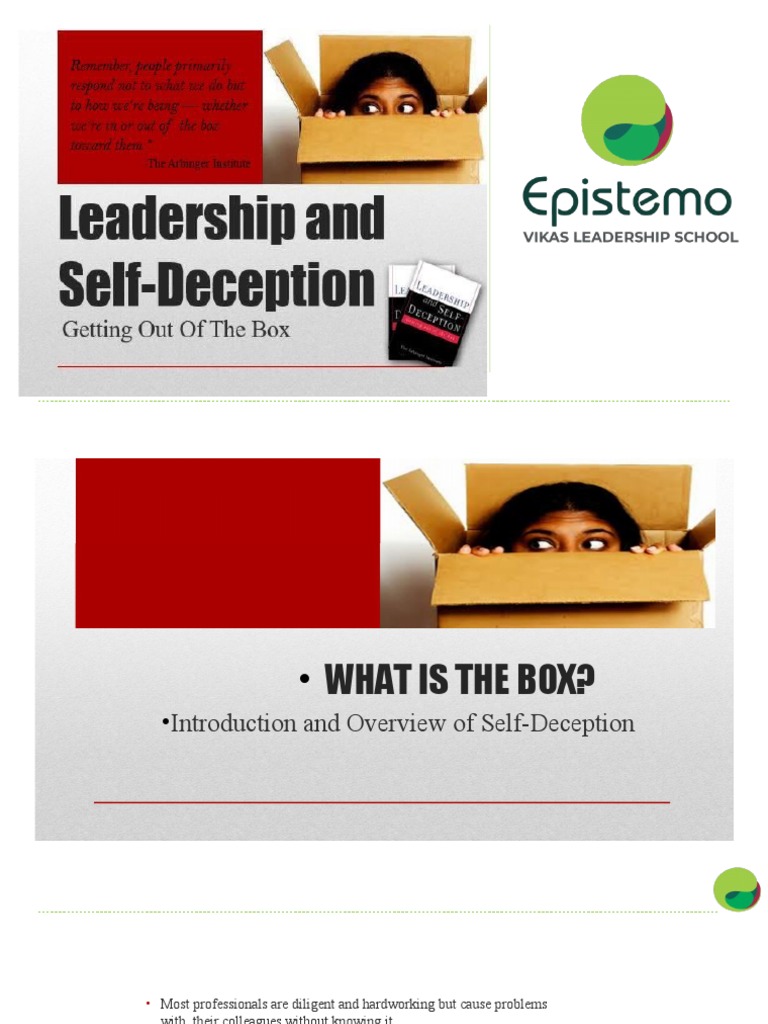 Leadership and Self-Deception Book-Review Epistemo - PPT | PDF | Leadership | Psychology