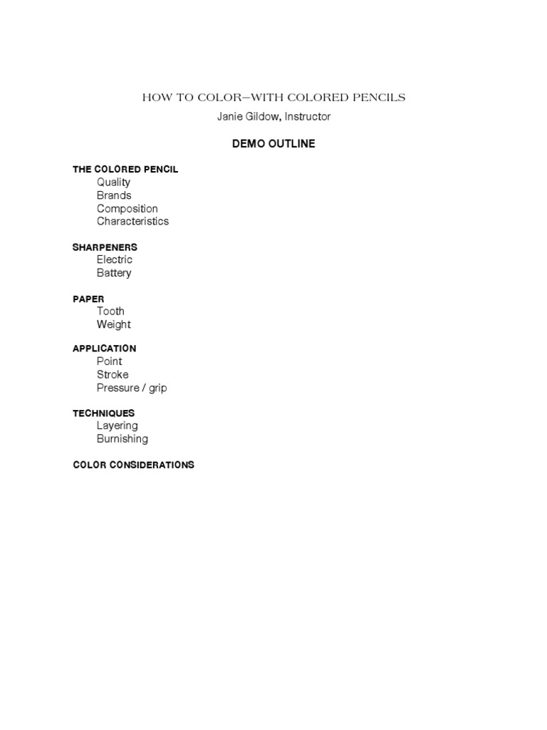 Janie Gildow-Learn How To Color With The Colored Pencil | PDF | Pencil ...