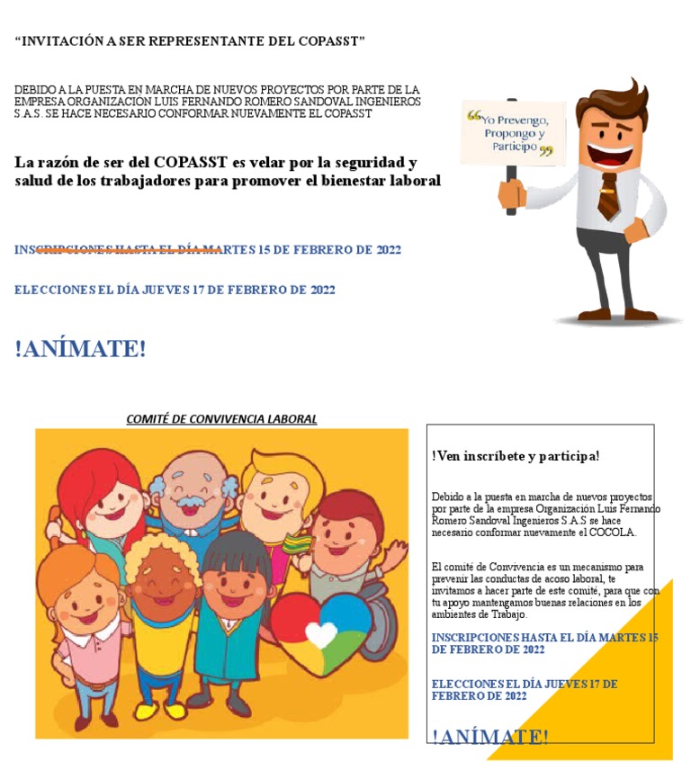 Invitación a formar parte del COPASST | PDF