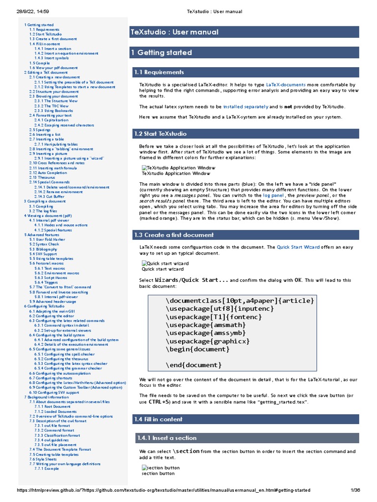 TeXstudio user manual guide for editing LaTeX documents | PDF | Te X | Computer File