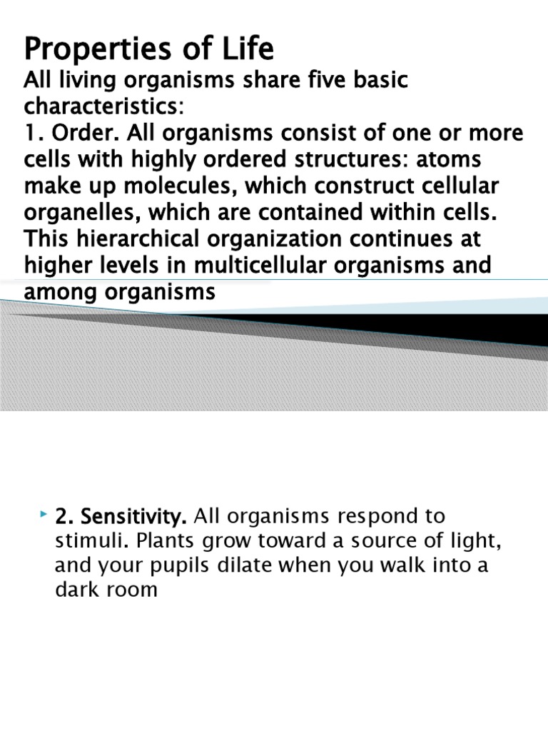 Properties of Life خصائص الحياة | PDF