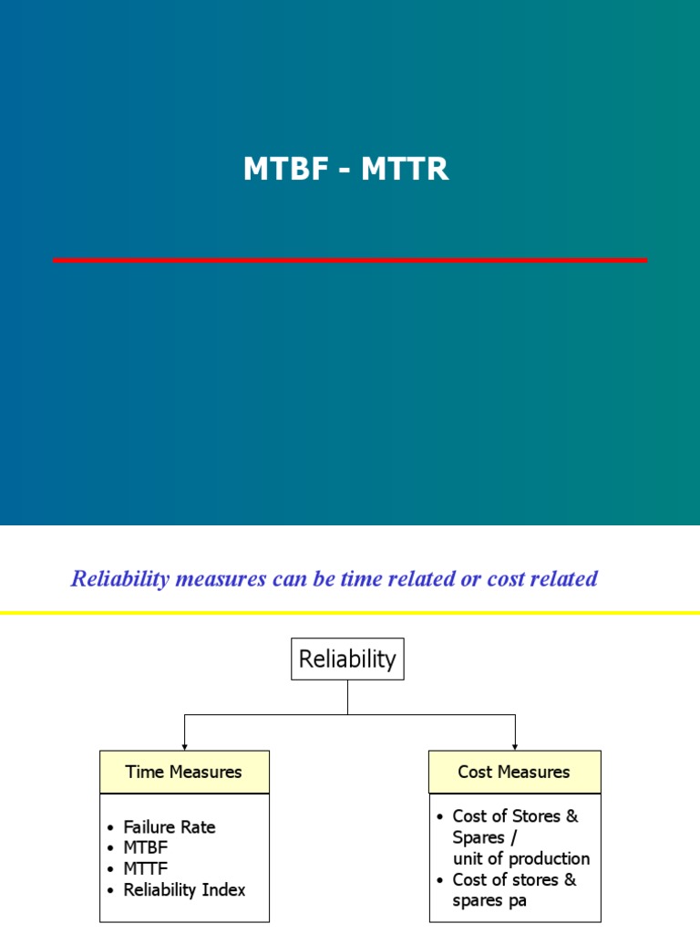 MTBF - MTTR | PDF | Reliability Engineering | Computer Engineering