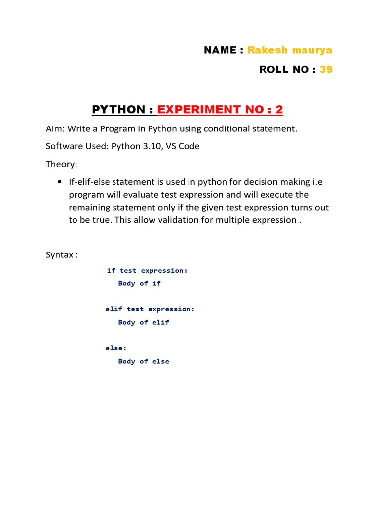 39 Python Exp - No 2 | PDF