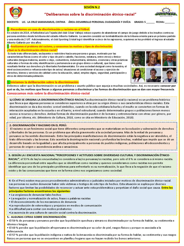Sesion2 - 5 - 5DPCC | PDF | Discriminación | Racismo