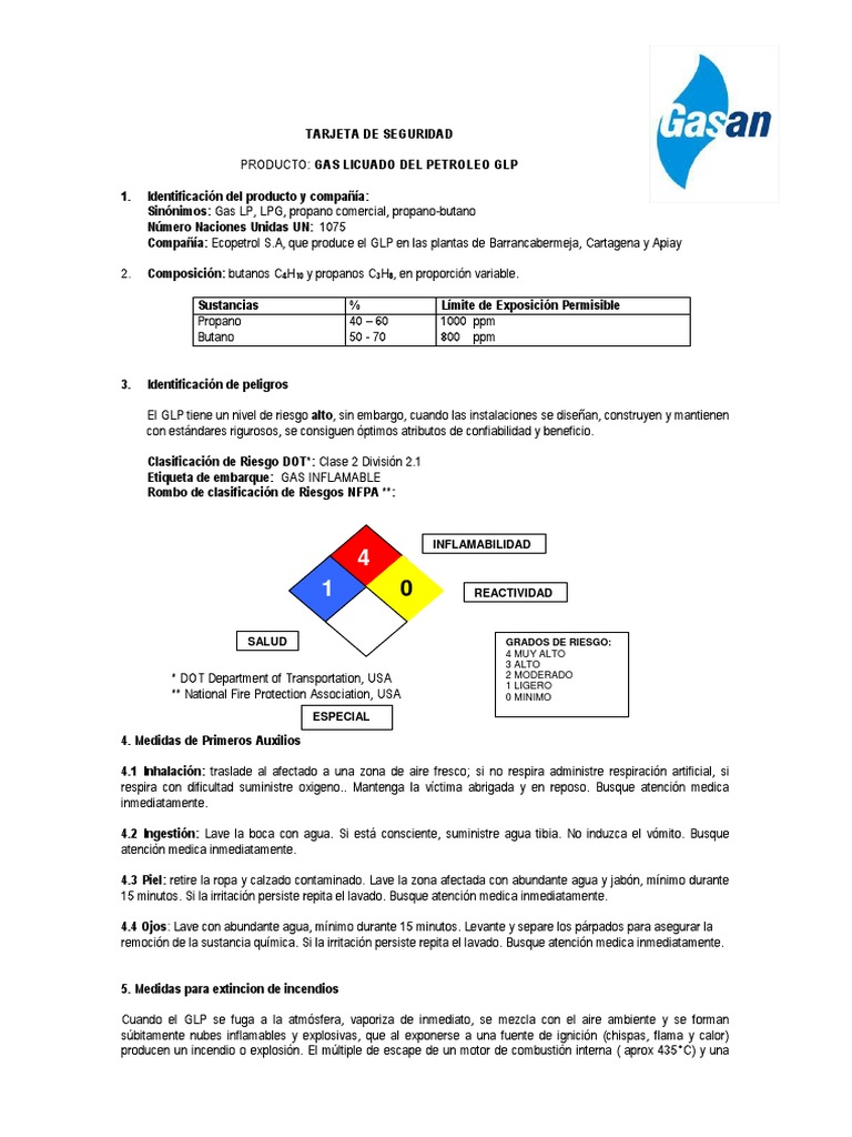 Ficha Tecnica GLP | PDF