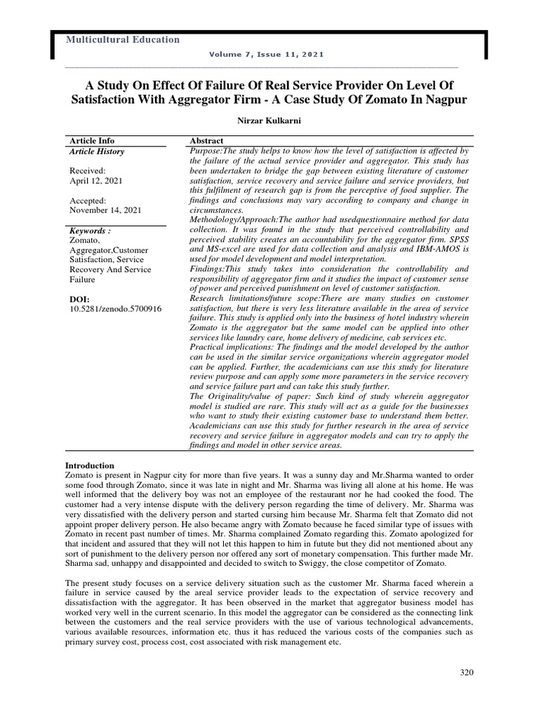 Zomato | PDF | Customer Satisfaction | Science