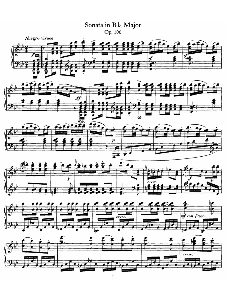 Felix Mendelssohn Sonata No 3 in B Flat Major Op. 106 | PDF